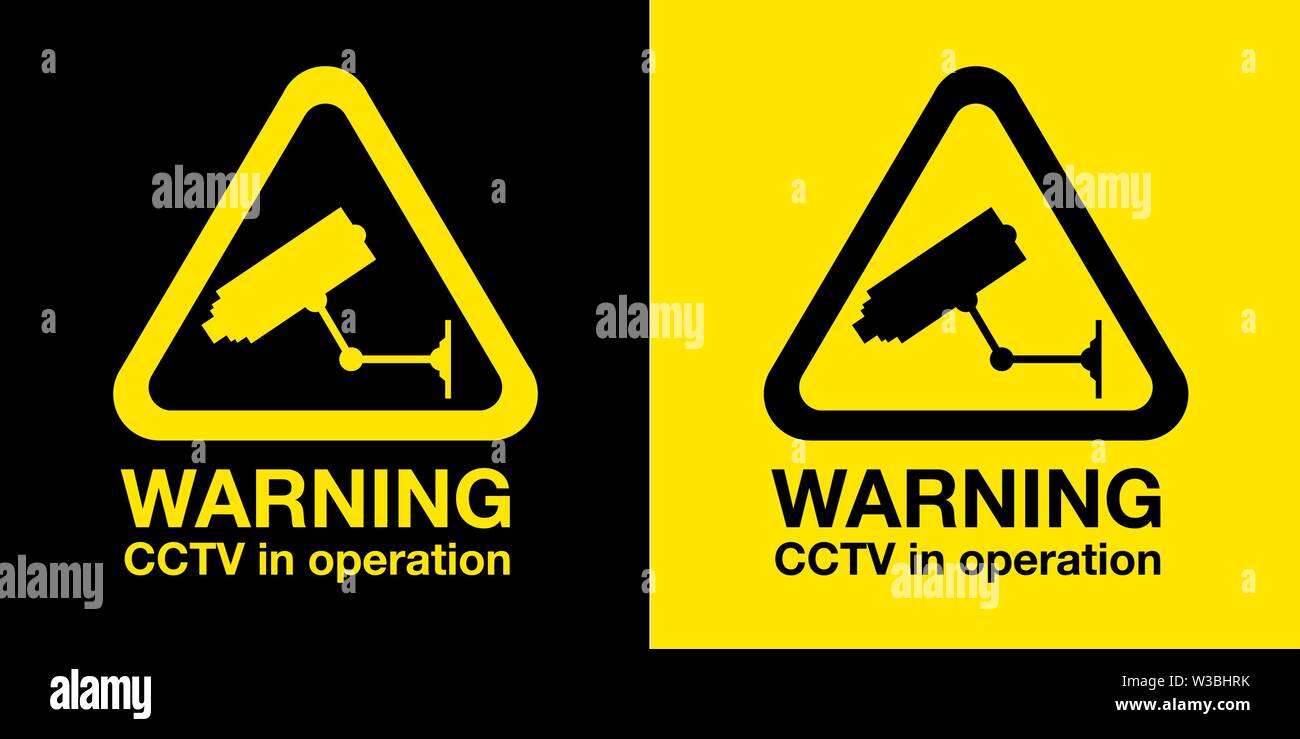 Cctv warning sign Stock Vector Image & Art - Alamy