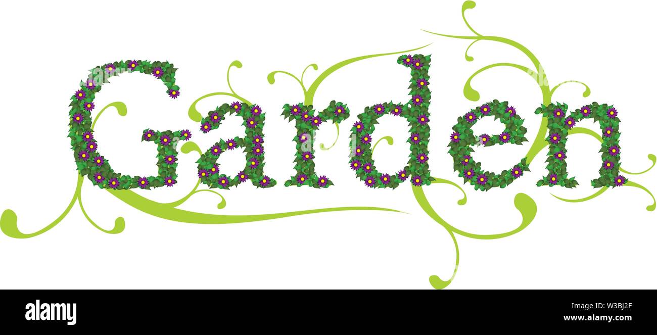 Spring garden flowers table Stock Vector Images - Alamy