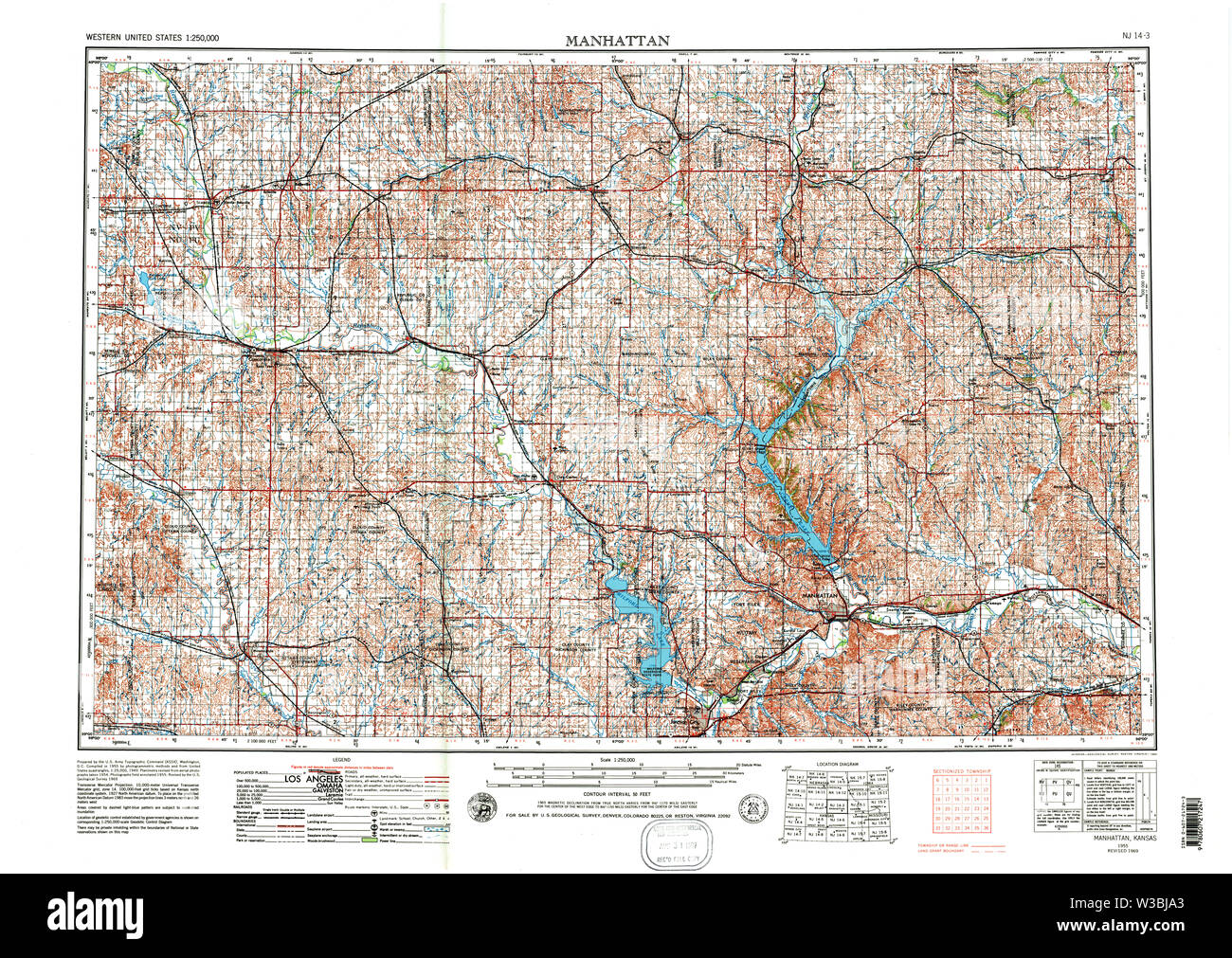 Map of manhattan kansas Cut Out Stock Images & Pictures - Alamy