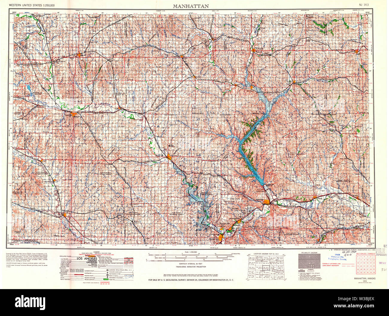 Map of manhattan kansas hi-res stock photography and images - Alamy