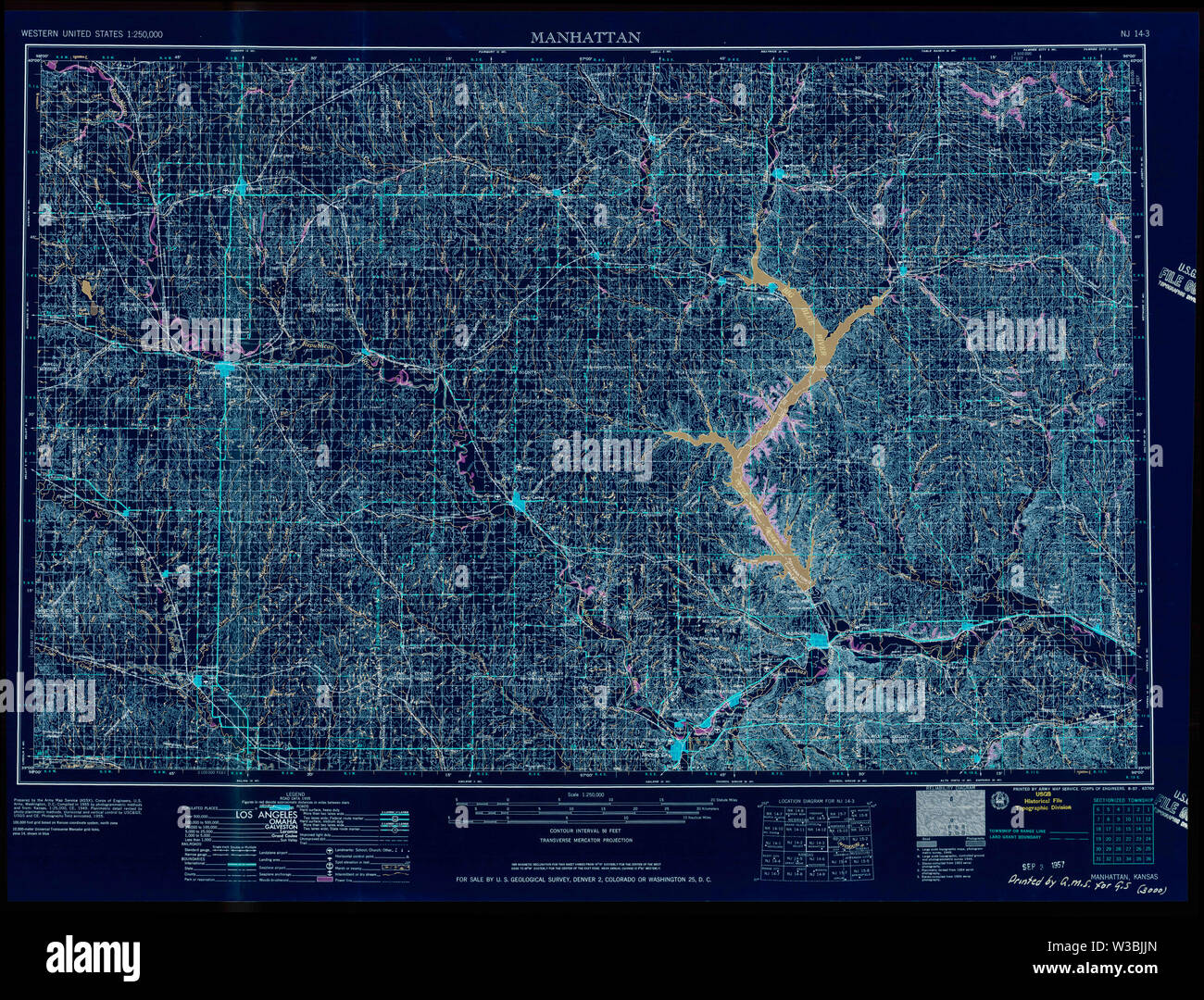 Map of manhattan kansas hi-res stock photography and images - Alamy