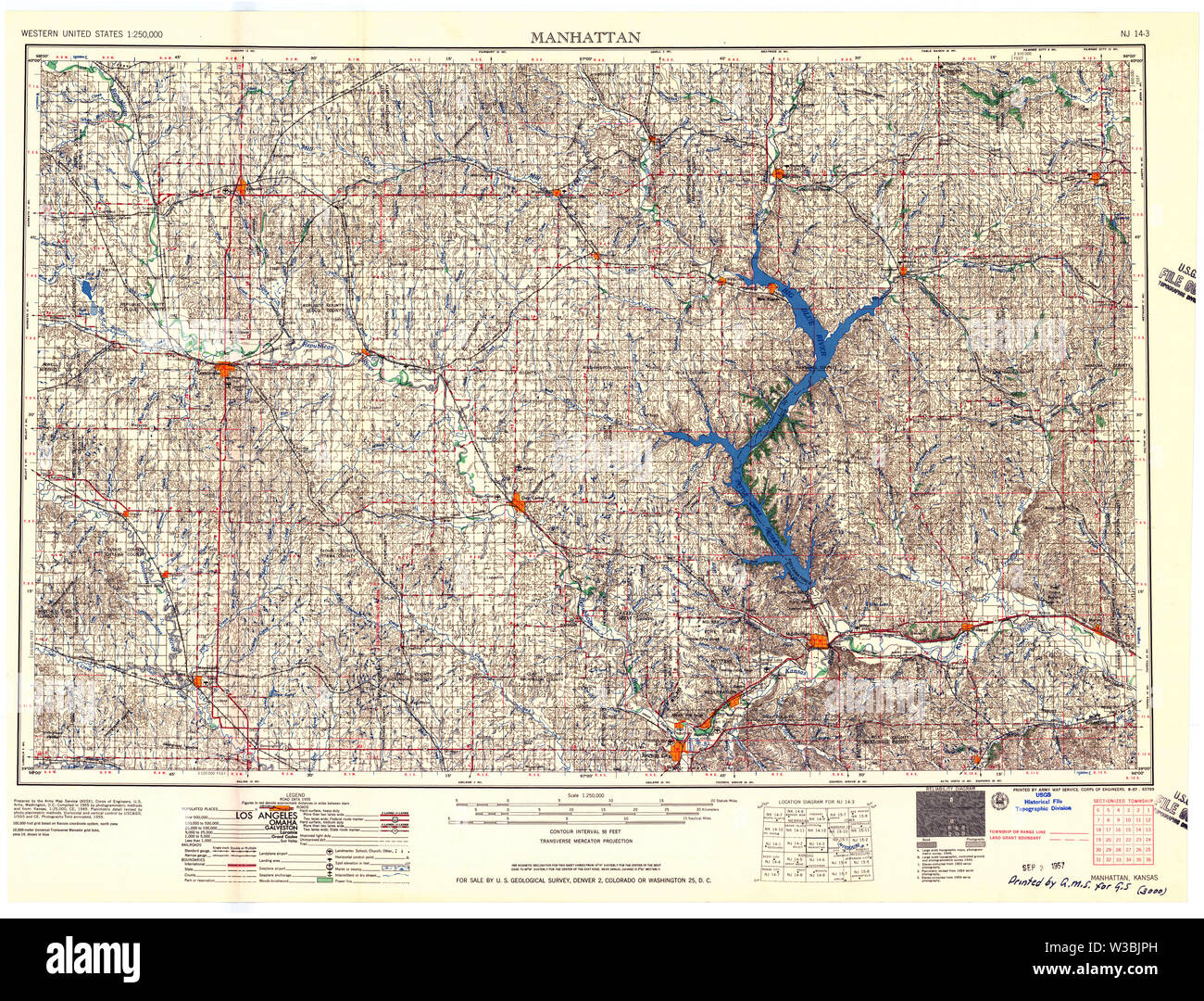 Map of manhattan kansas Cut Out Stock Images & Pictures - Alamy
