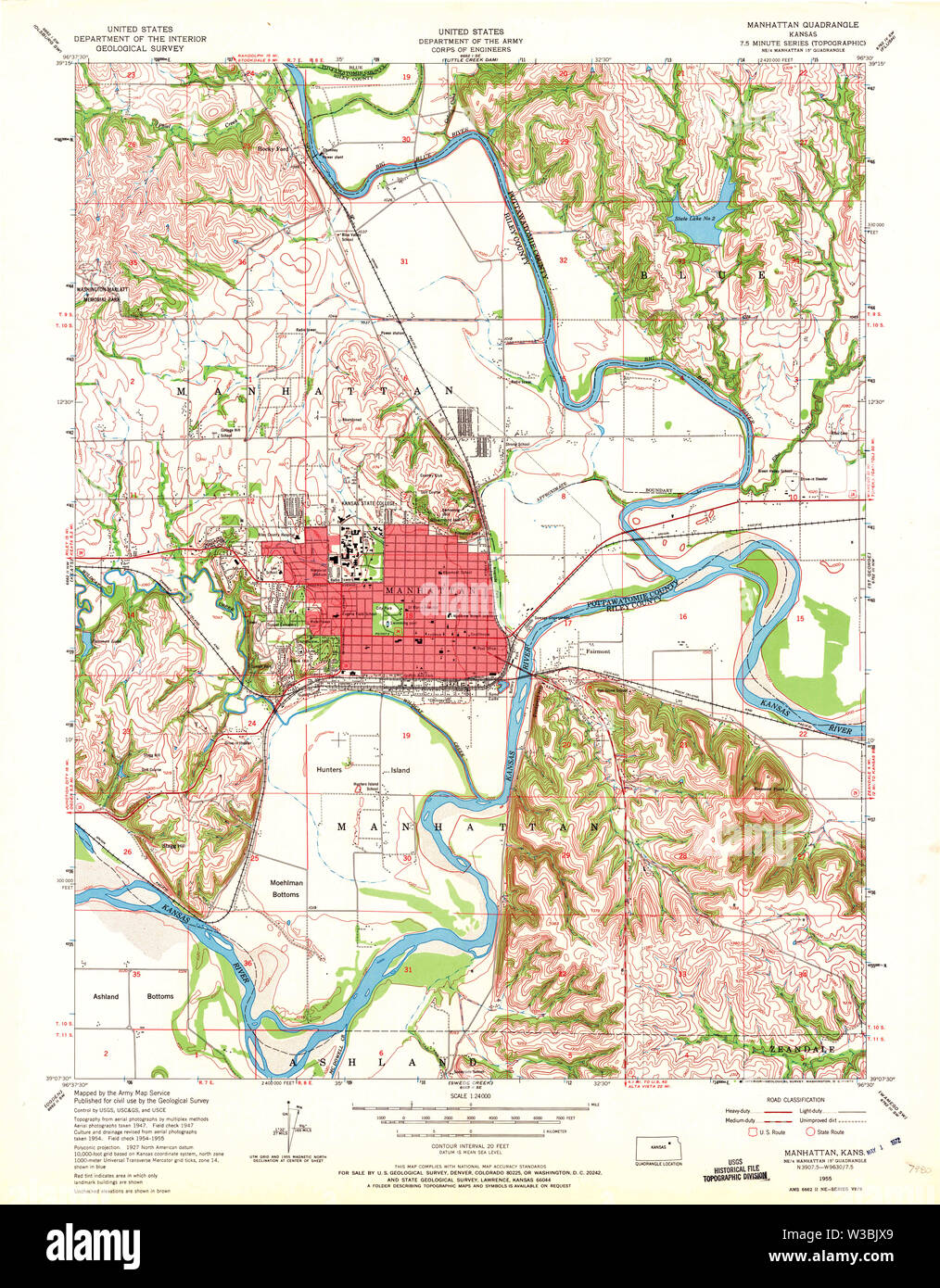 Map of manhattan kansas hi-res stock photography and images - Alamy