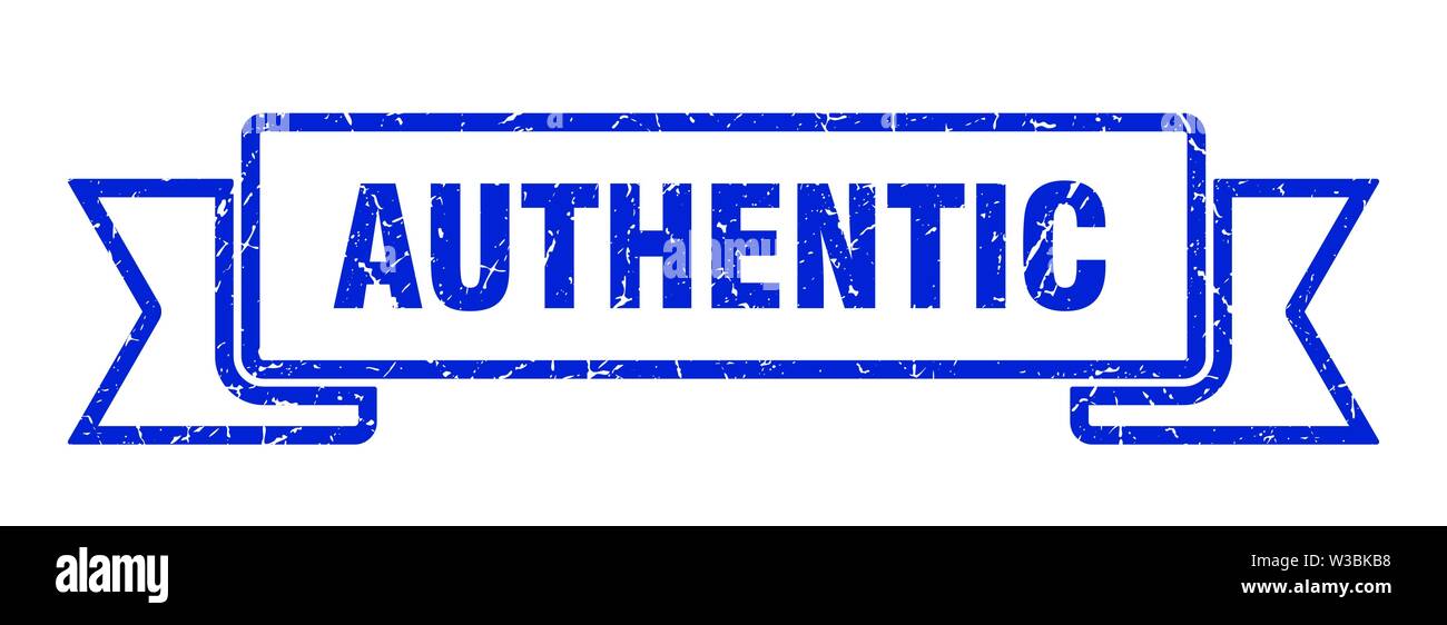 authentic grunge ribbon. authentic sign. authentic banner Stock Vector ...