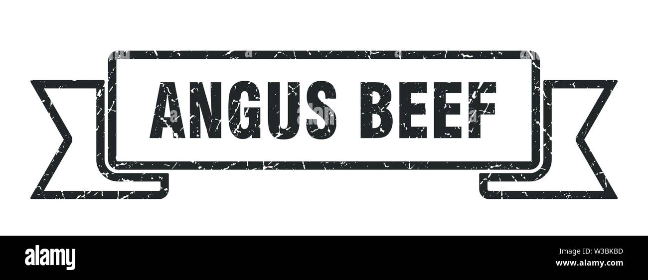 angus beef grunge ribbon. angus beef sign. angus beef banner Stock ...