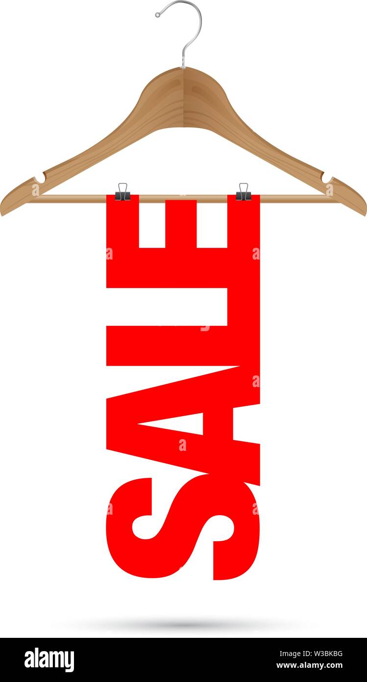 Sale sign on a wooden hanger Stock Vector Image & Art - Alamy