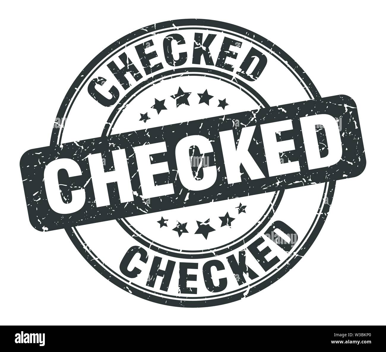 checked stamp. checked round grunge sign. checked Stock Vector Image ...