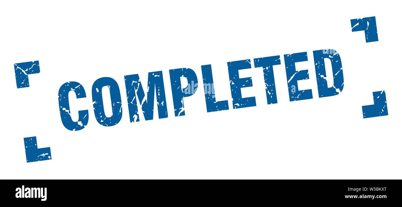 completed stamp. completed square grunge sign. completed Stock Vector ...