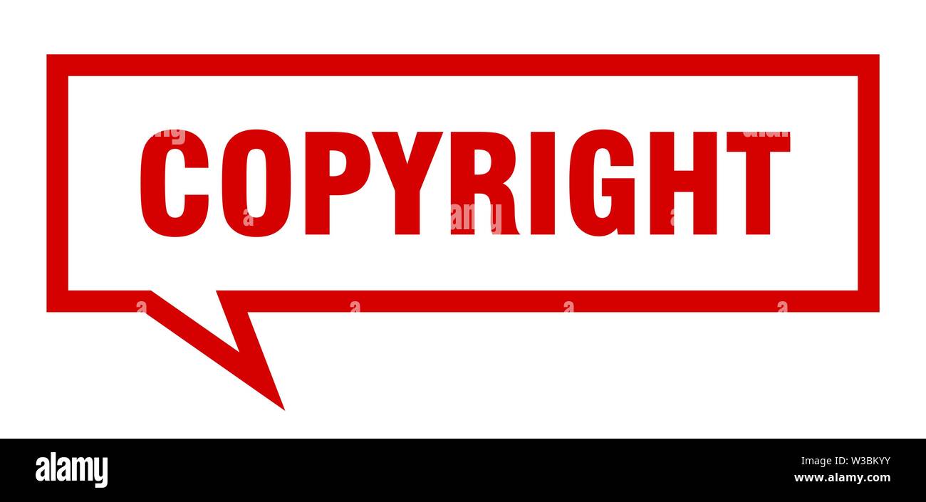 copyright sign. copyright square speech bubble. copyright Stock Vector ...