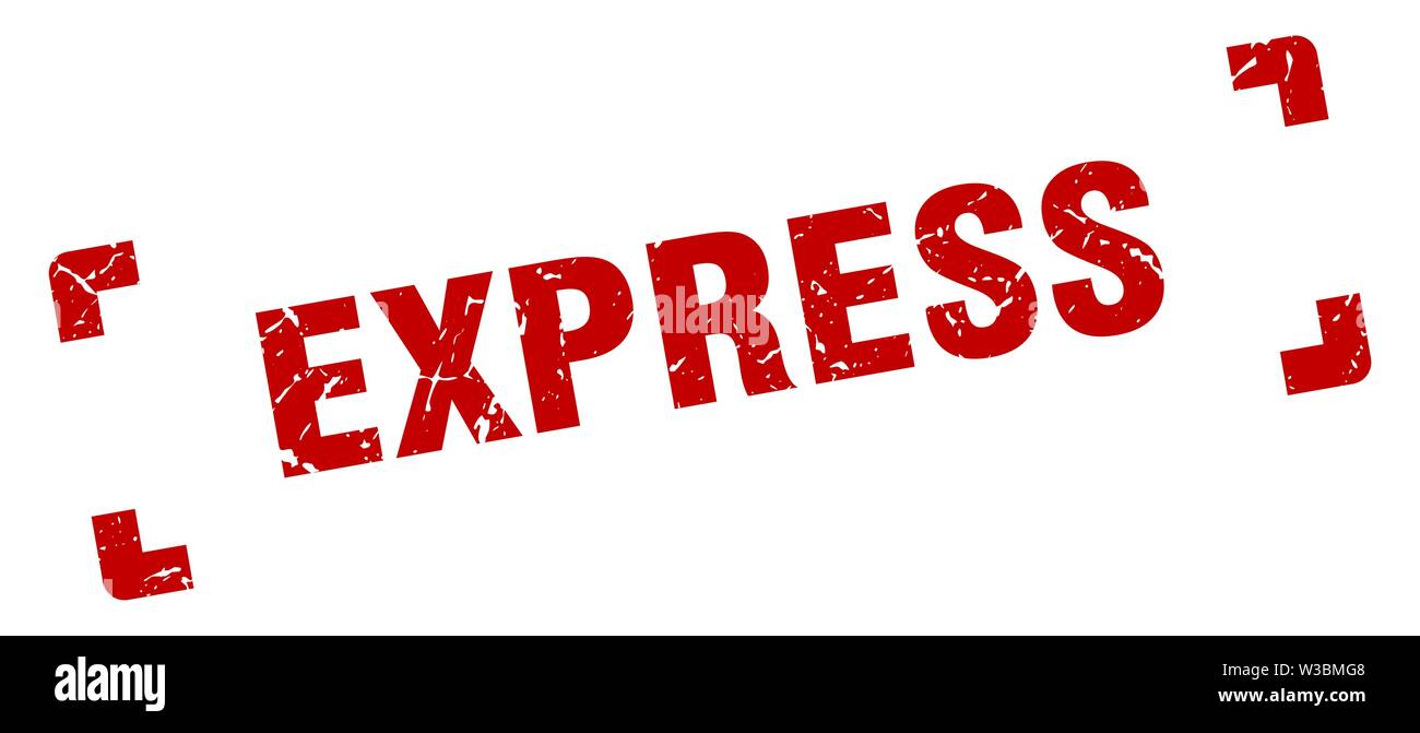 Square grunge red express hi-res stock photography and images - Alamy