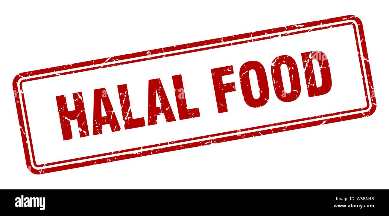 Halal food square stamp Stock Vector Images - Alamy
