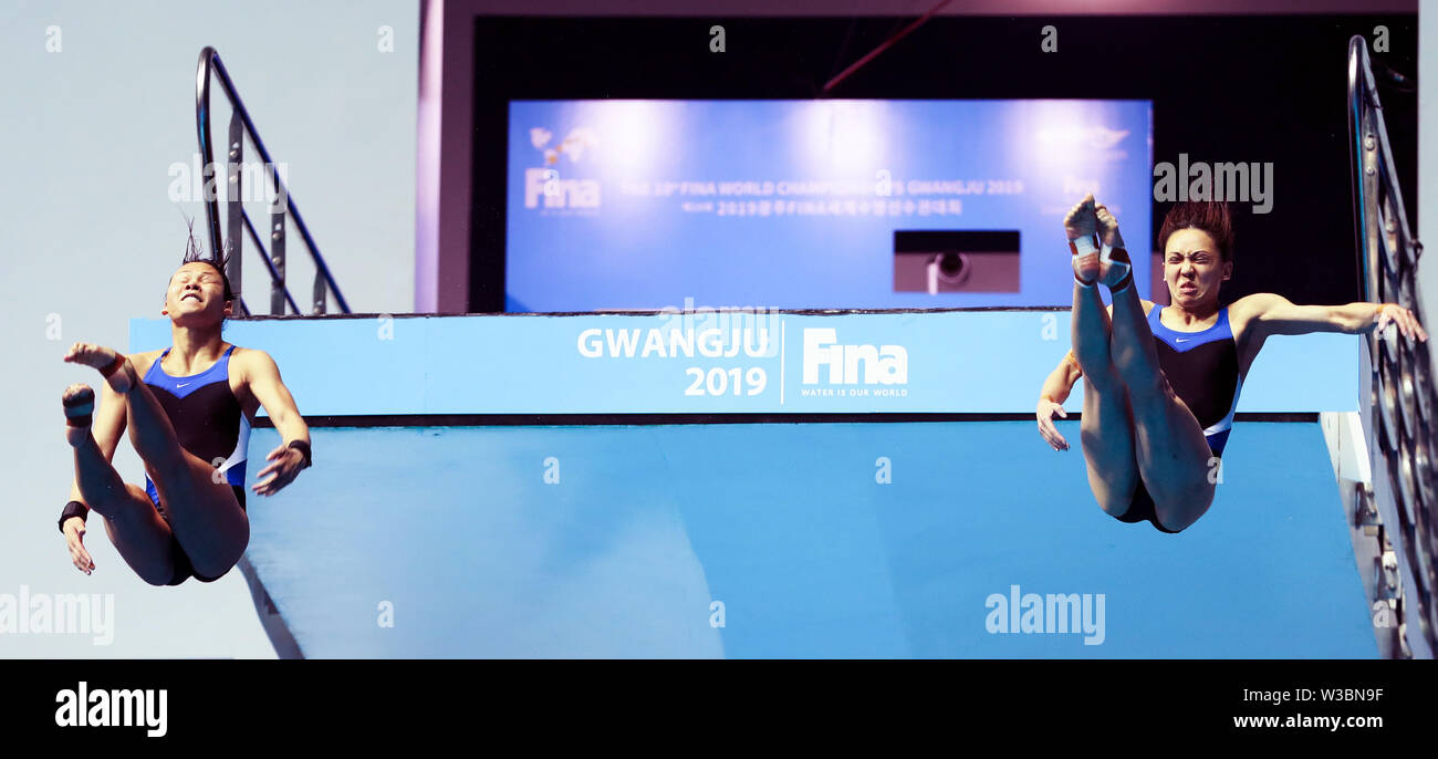 Gwangju, South Korea. 14th July, 2019. Silver medalists Leong Mun Yee ...