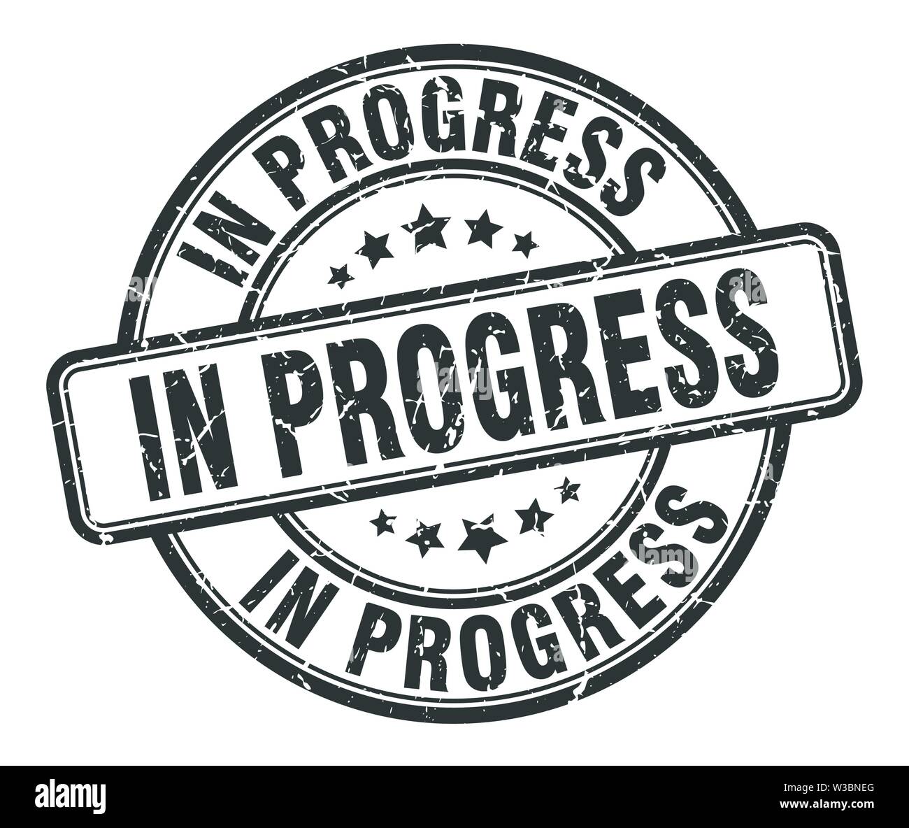 in progress stamp. in progress round grunge sign. in progress Stock ...