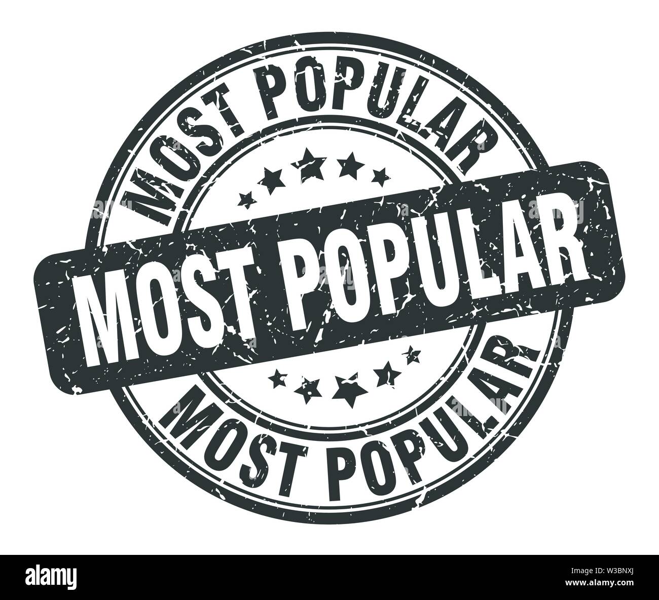 most popular stamp. most popular round grunge sign. most popular Stock ...