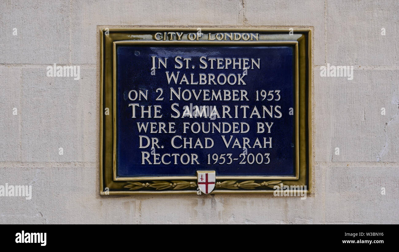 Samaritans plaque hi-res stock photography and images - Alamy