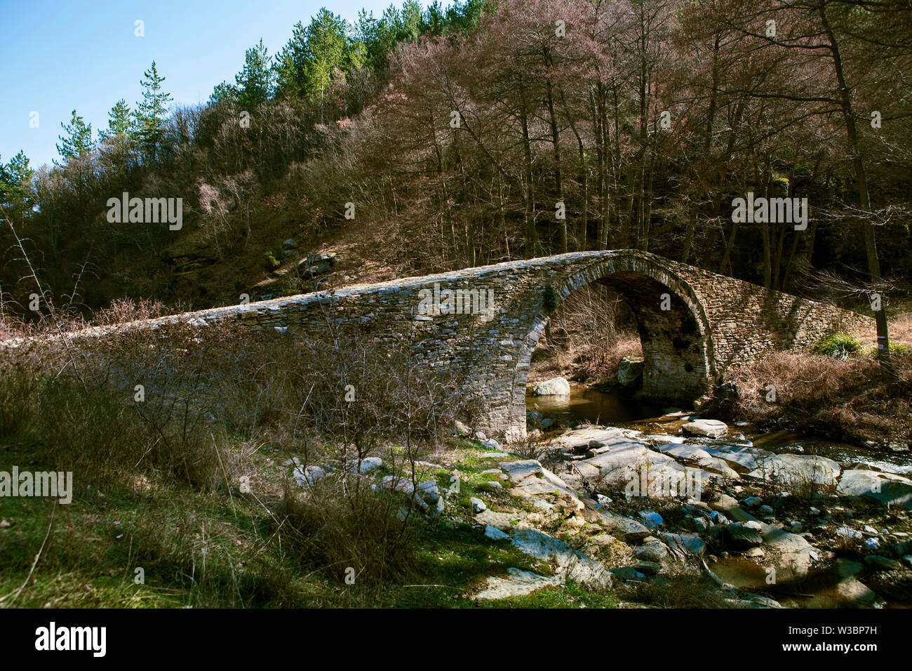 Ateren bridge on the Armira river near Ivailovgrad, mediaeval bridge ...
