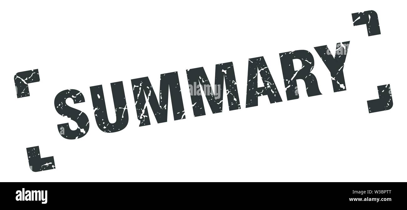 summary stamp. summary square grunge sign. summary Stock Vector Image ...