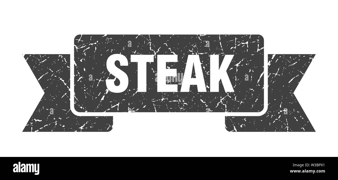 steak grunge ribbon. steak sign. steak banner Stock Vector Image & Art ...
