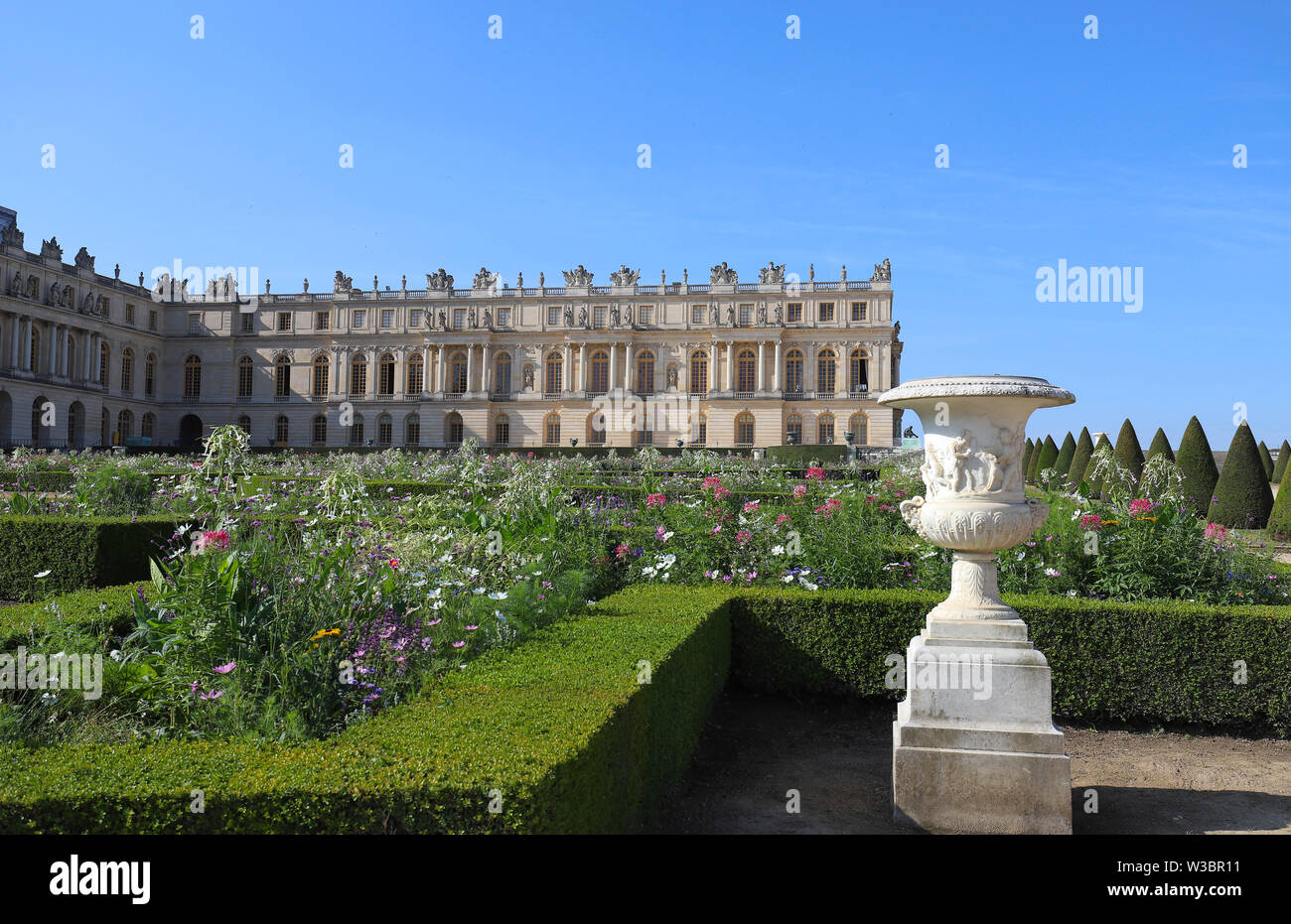Outside view of Famous palace Versailles. The Palace Versailles was a ...