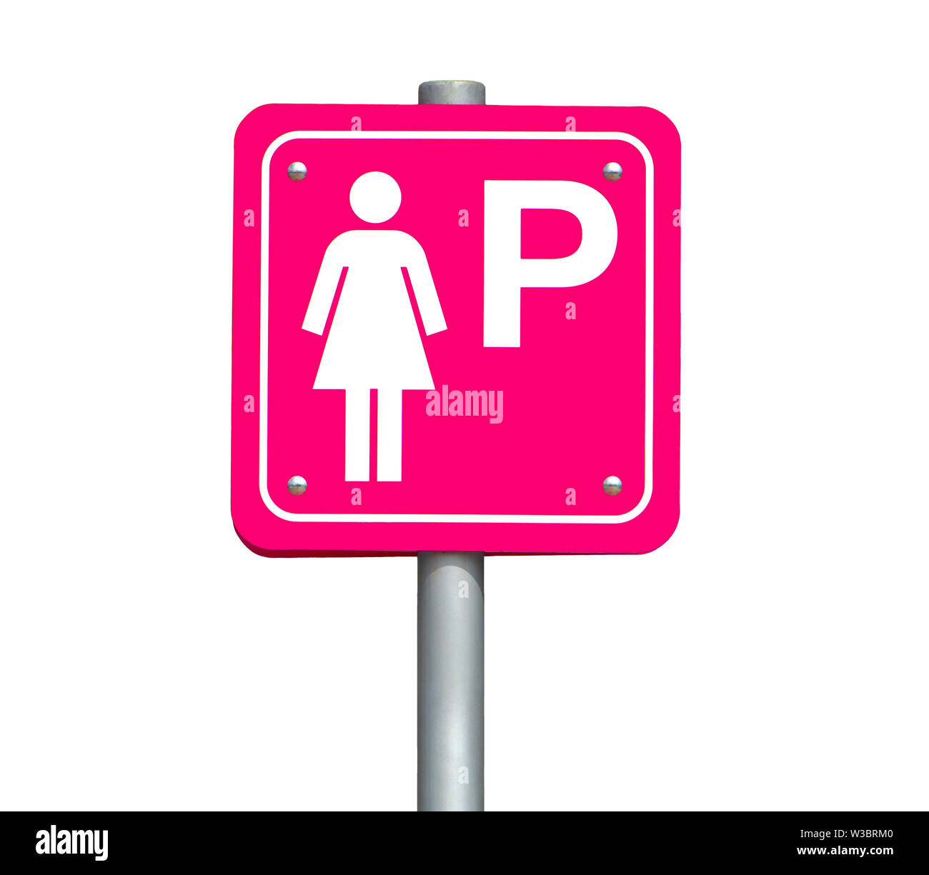 Parking place only for women. Lady parking sign isolated on white ...