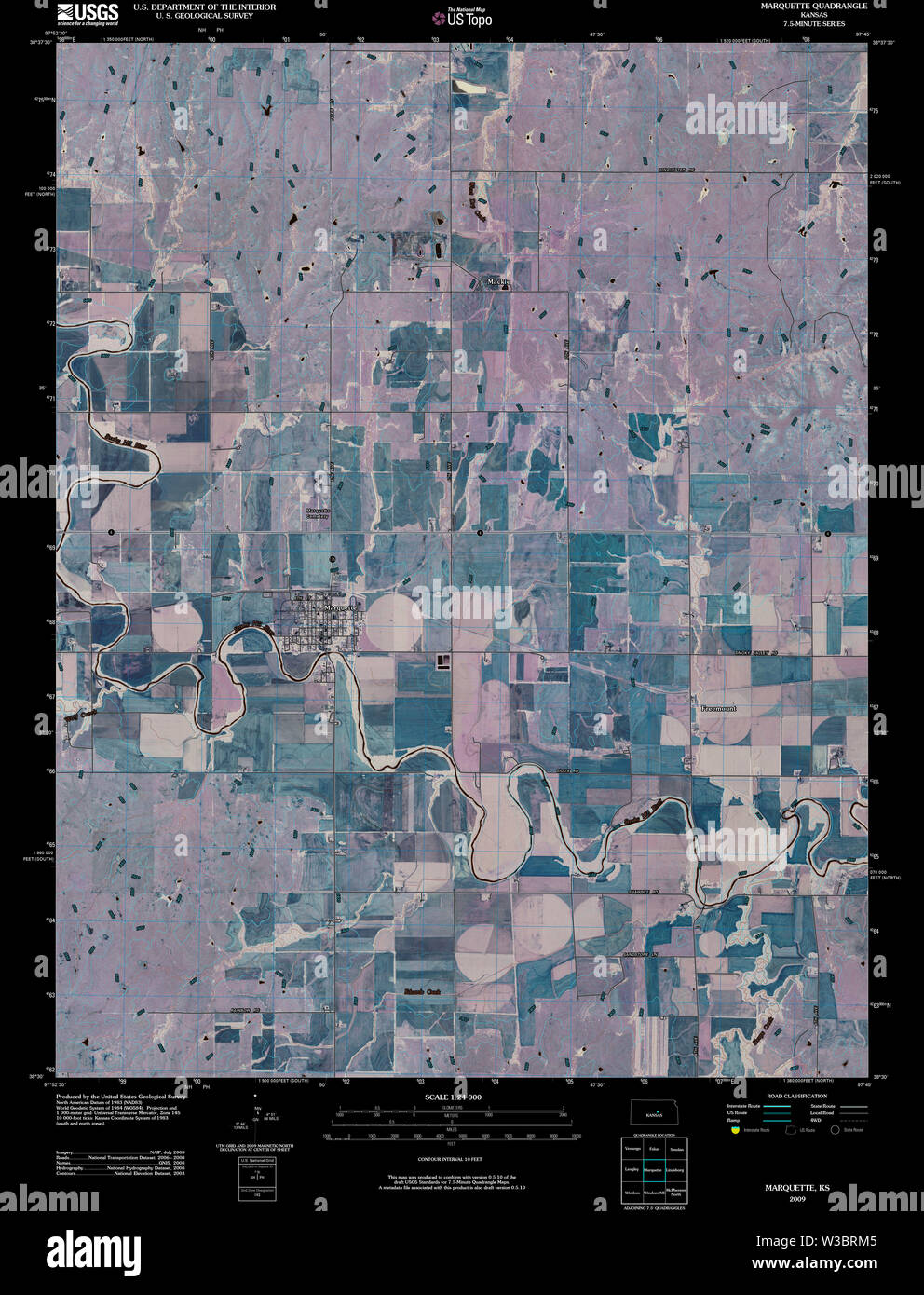 Marquette kansas map hi-res stock photography and images - Alamy