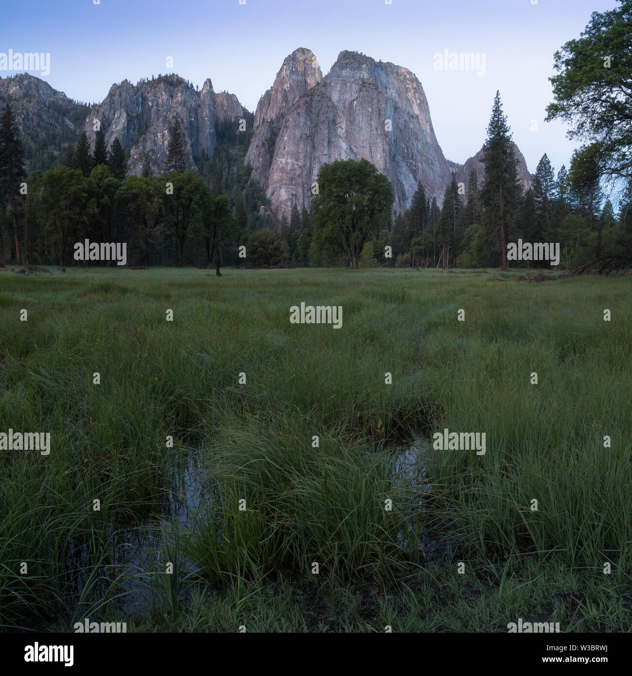 Cathedral Rocks and Cathedral Spires in the Yosemite Valley in ...