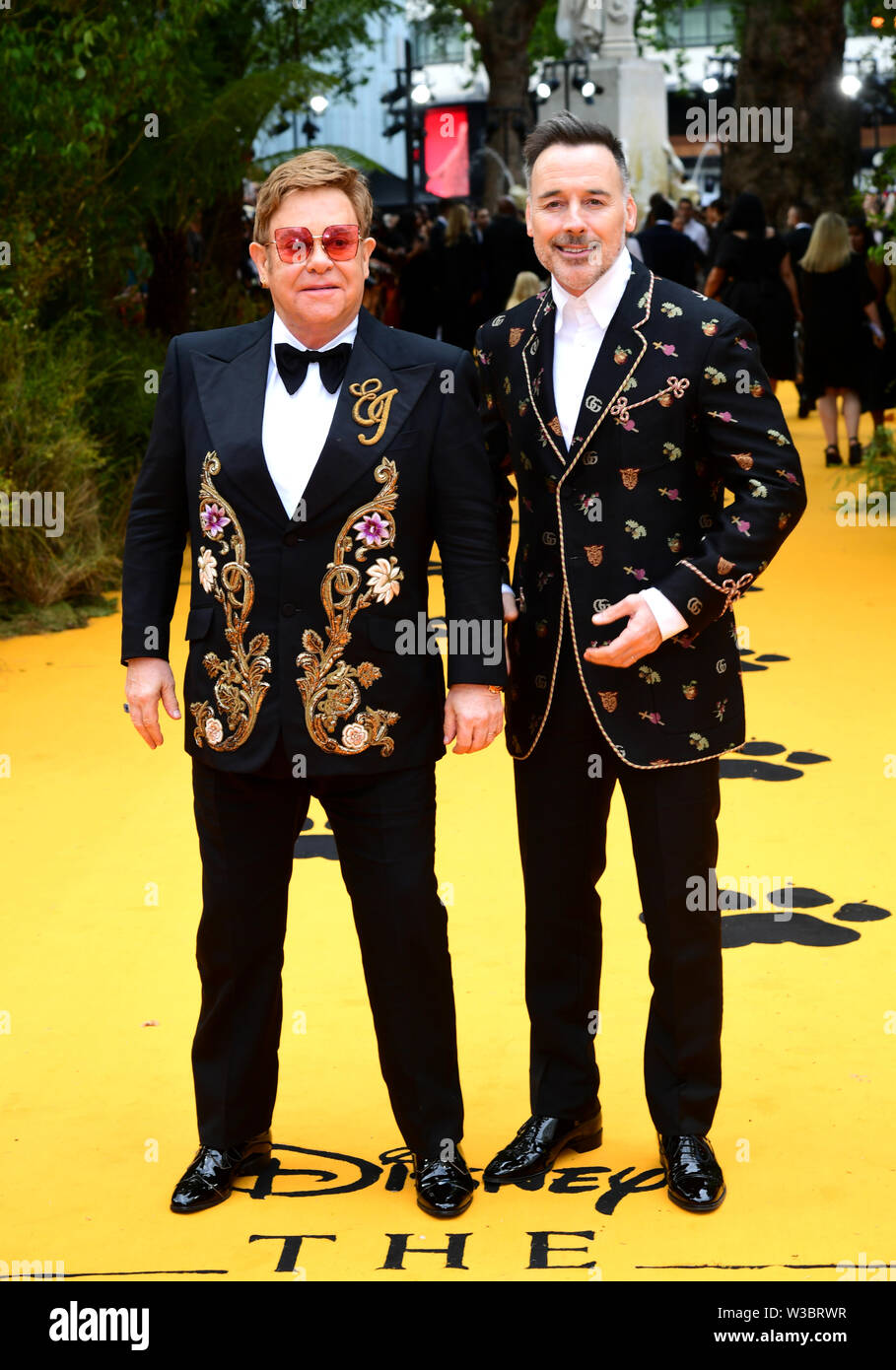 Elton John and David Furnish attending Disney's The Lion King European ...