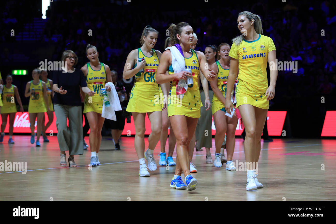 Australia's team during the Netball World Cup match at the M&S Bank ...