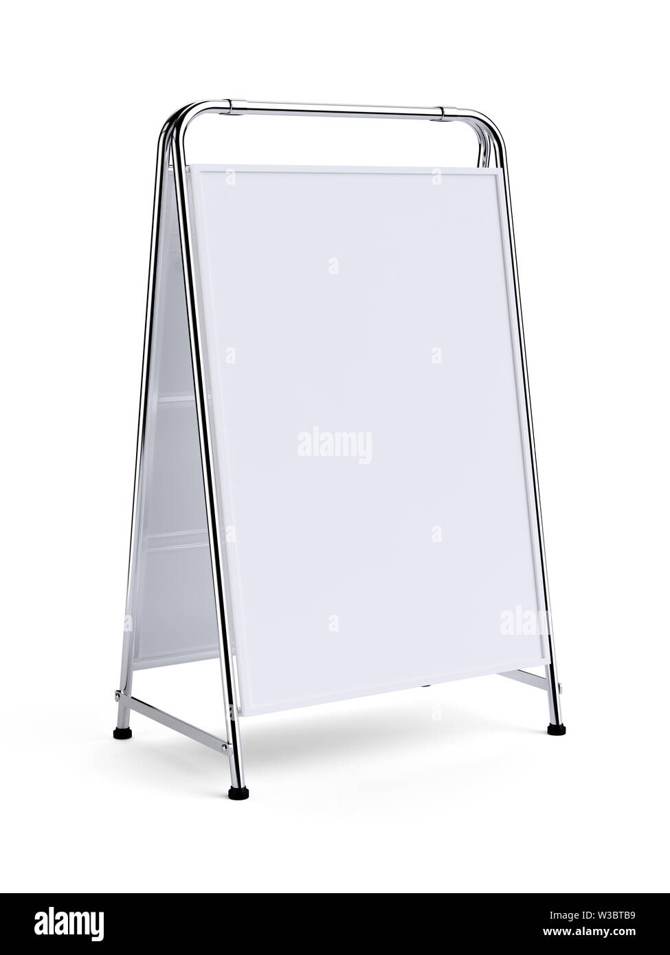 Advertisement board with shadow isolated on white background. 3d ...