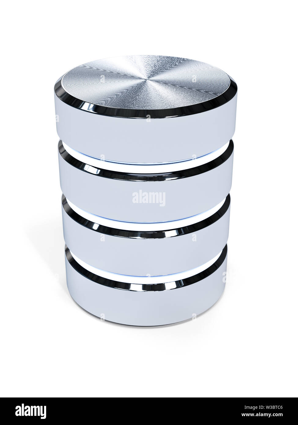 Big data, hard disk drive, metal data storage icon isolated on white ...