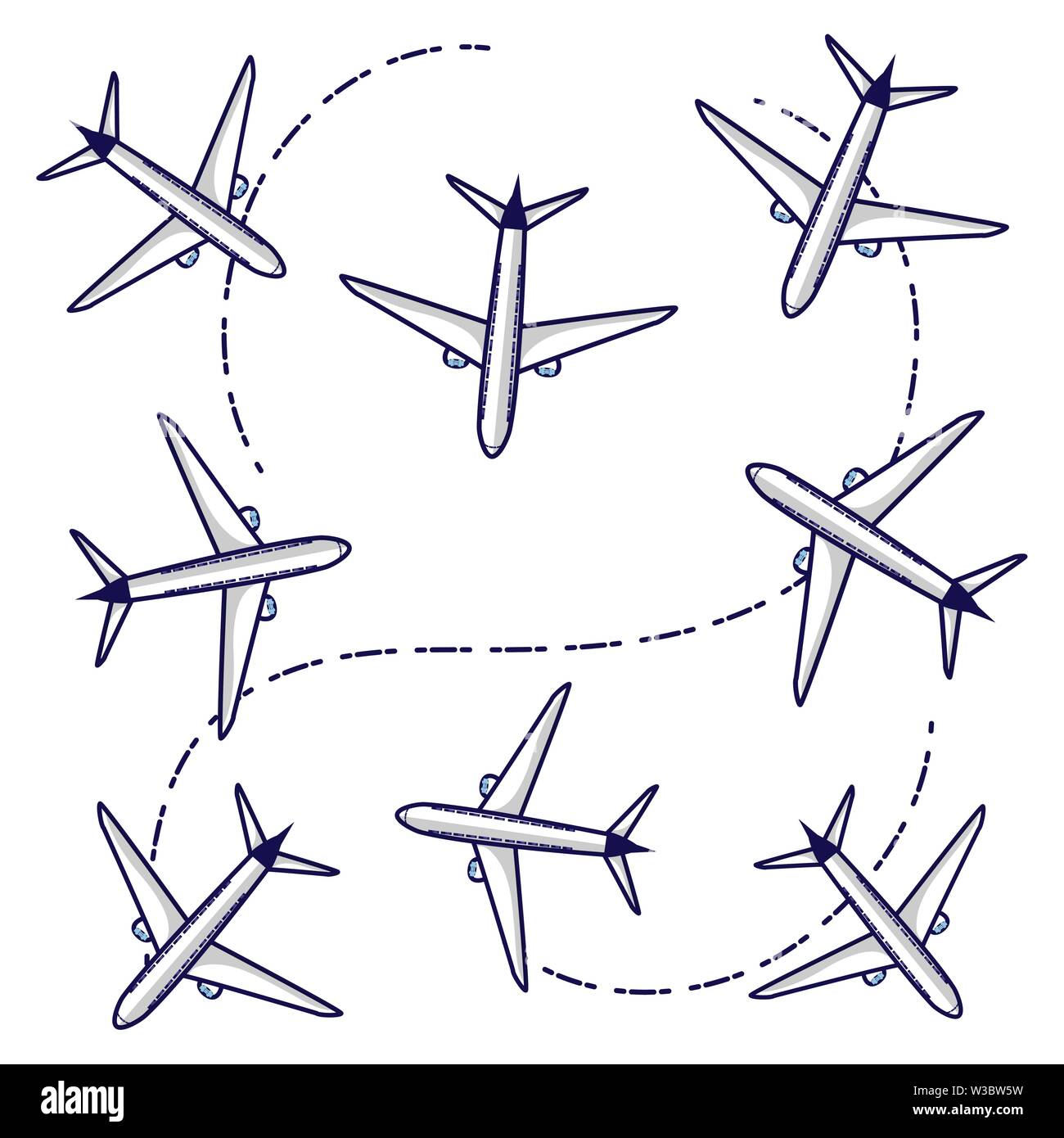 airplanes flying vehicles pattern background vector illustration design ...