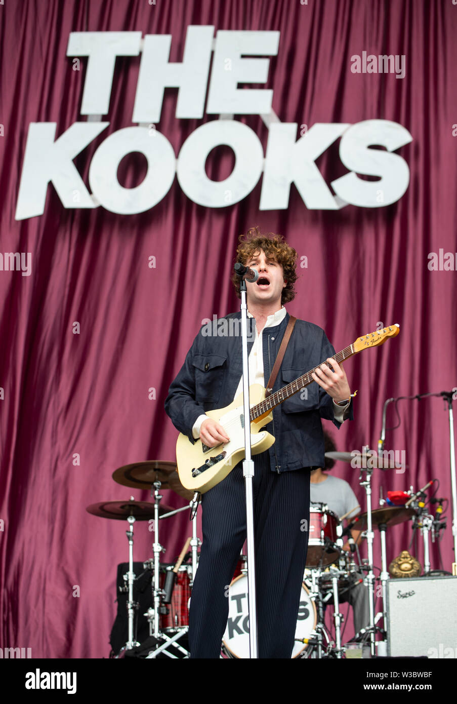 Lead singer Luke Pritchard from The Kooks performs on the Main Stage ...