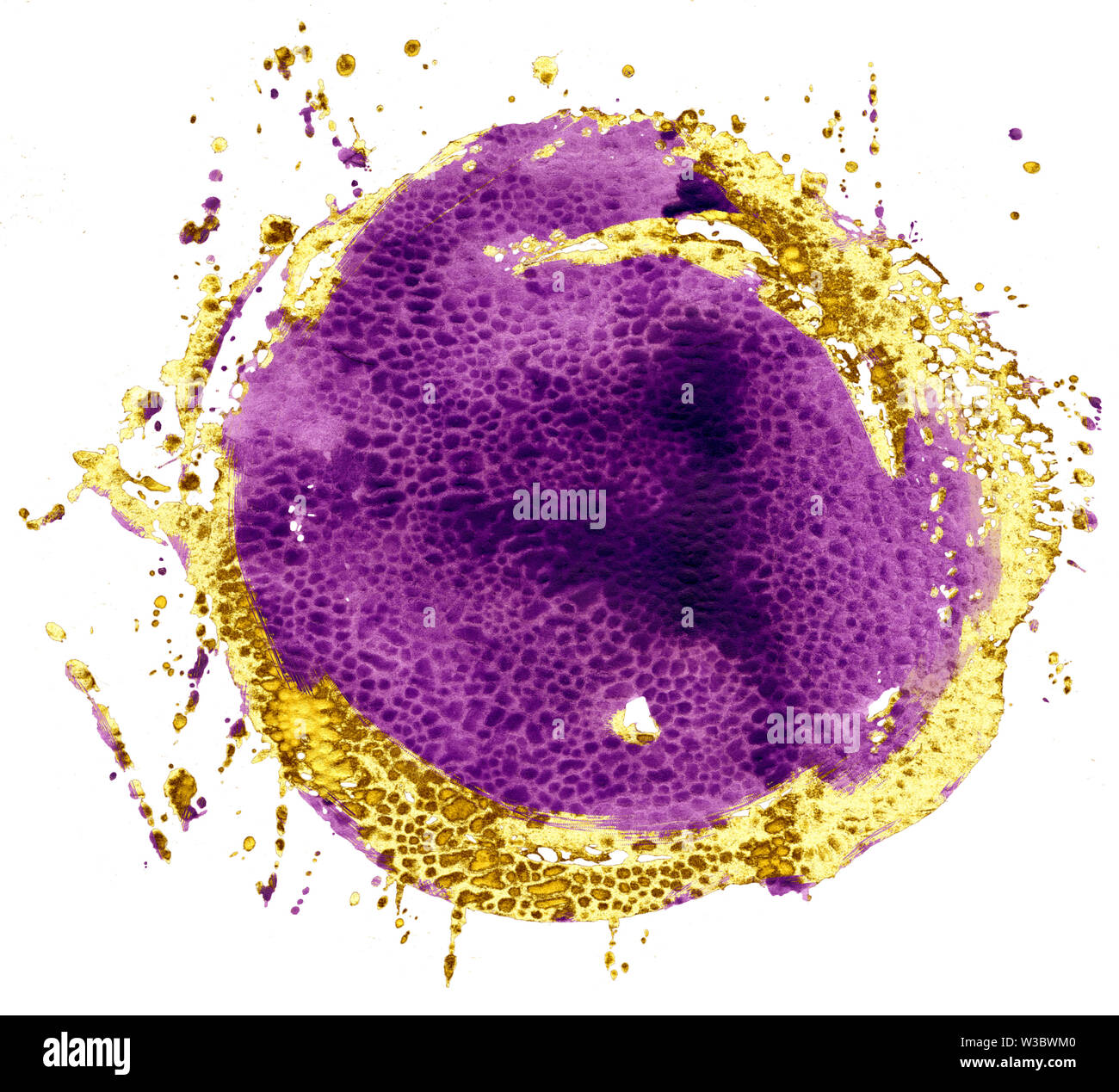 Coloured Watercolor Background. Violet and gold circle Stock Photo - Alamy