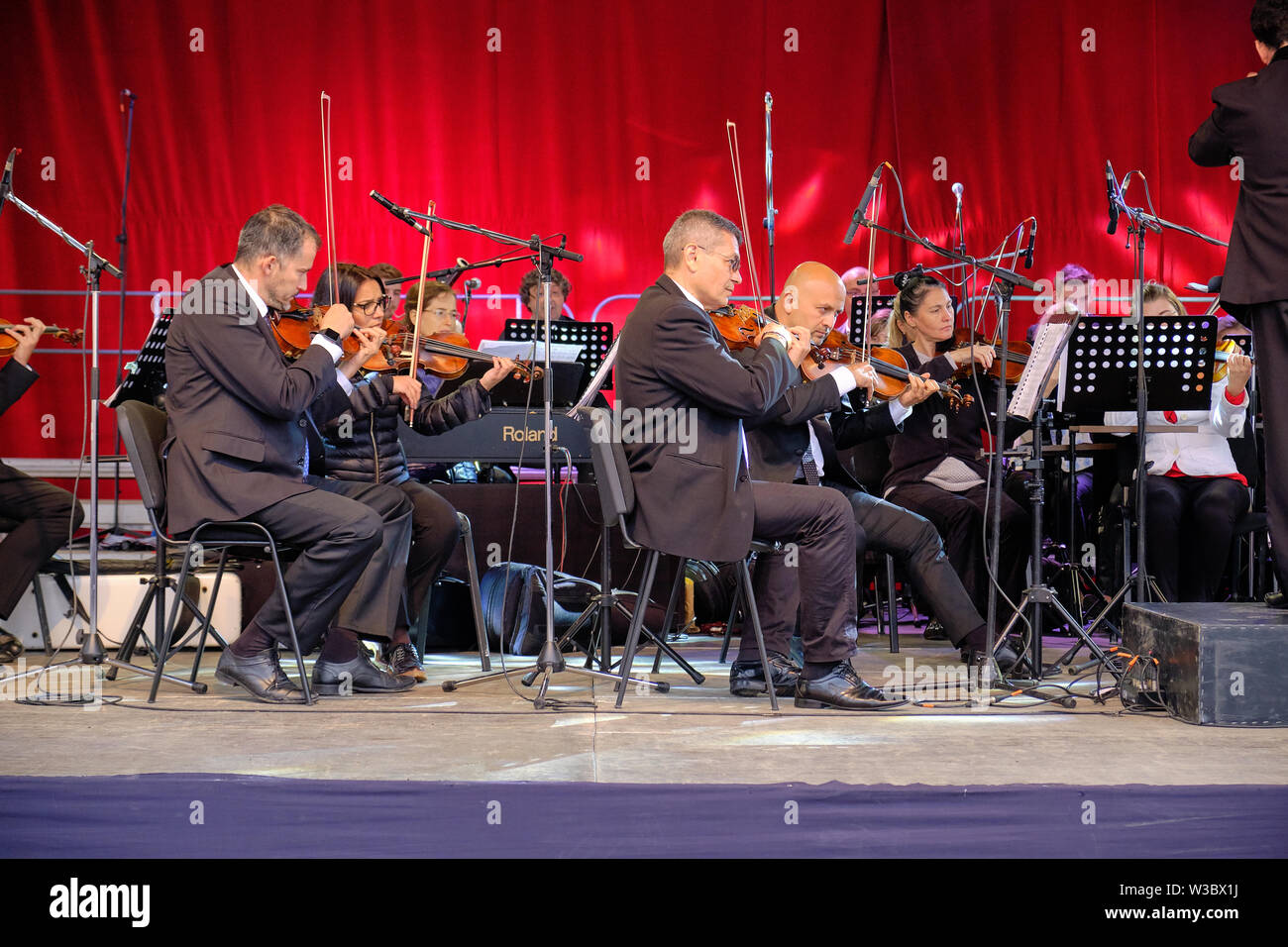 Brasov, Romania -July 13, 2019: String section performing during ...
