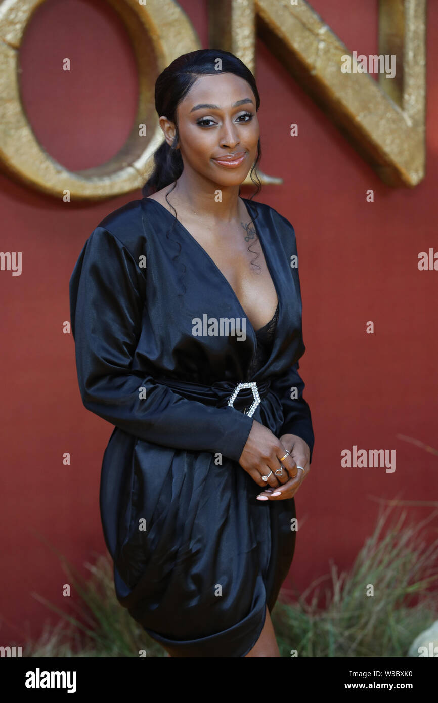 Alexandra Burke attends the European Premiere of Disney's The Lion King ...