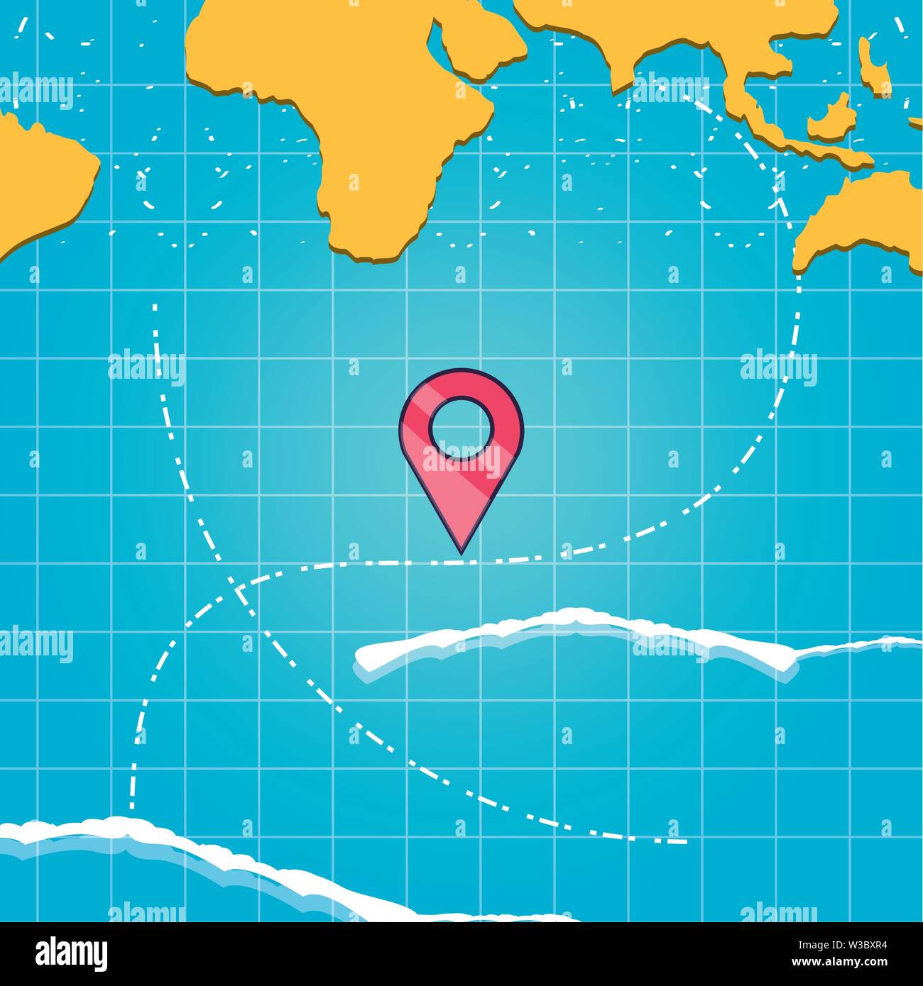 world planet earth with pins location vector illustration design Stock ...