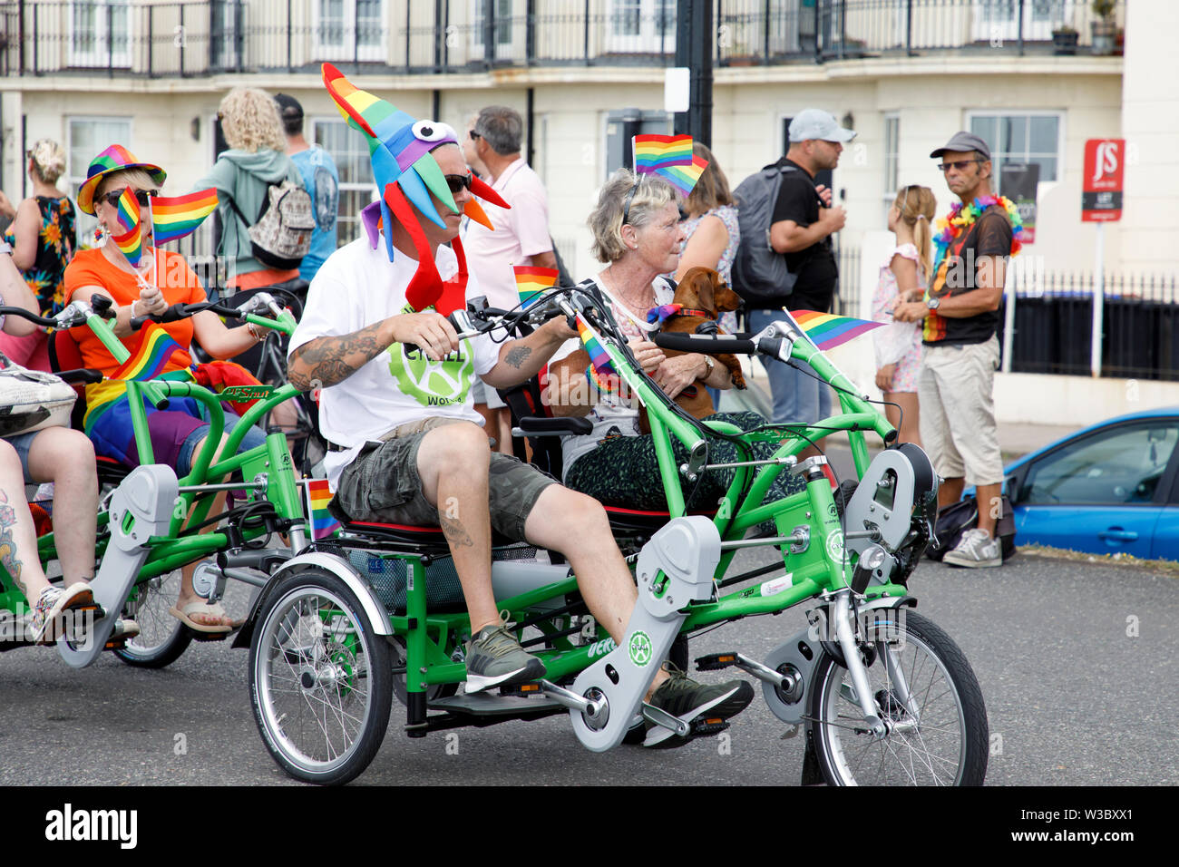 WORTHING, UK - JULY 13, 2019: People celebrate Gay Pride Parade event ...