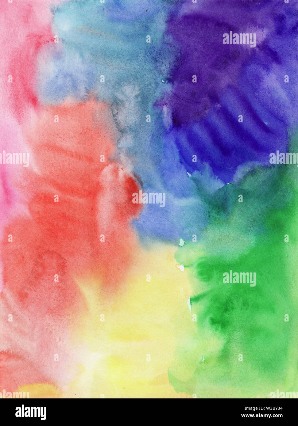 Rainbow watercolor texture. Color paint stains Stock Photo - Alamy