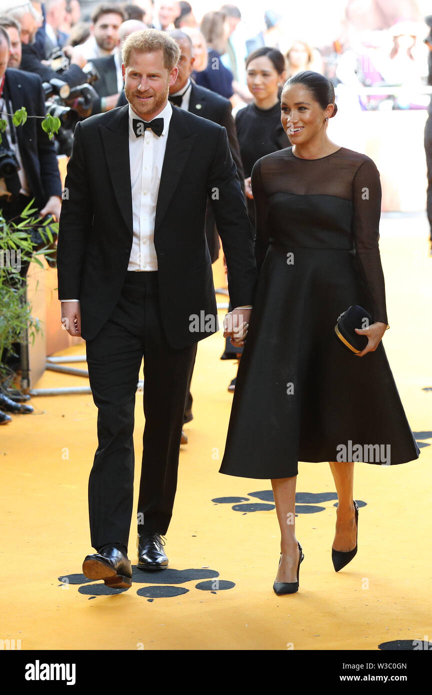 The Duke and Duchess of Sussex attend the European Premiere of Disney's ...