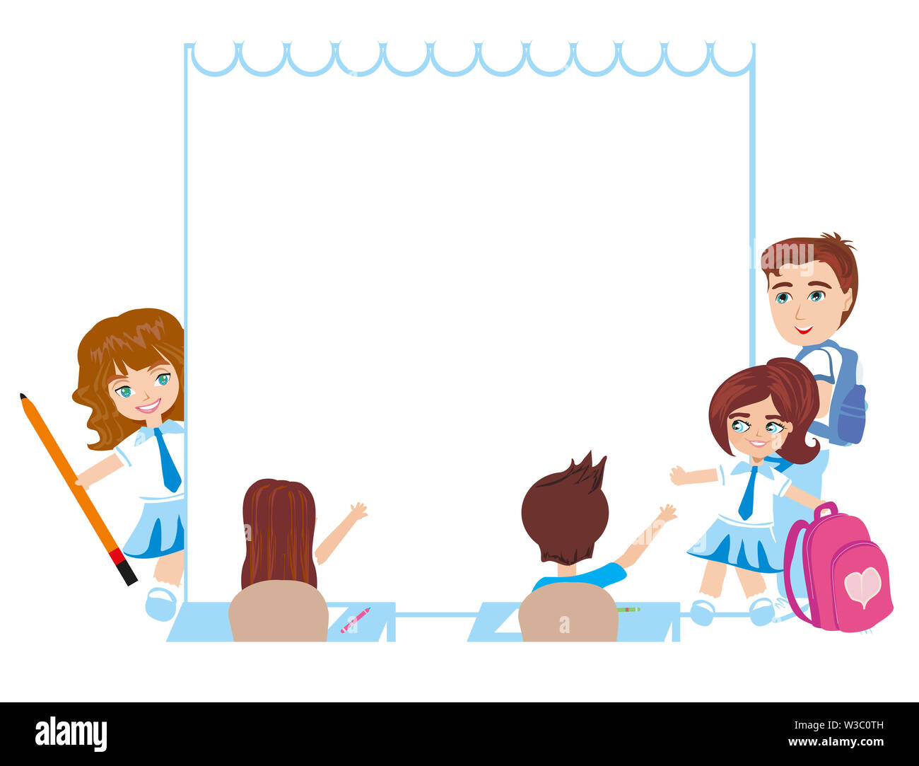 Kids school frame Stock Photo - Alamy