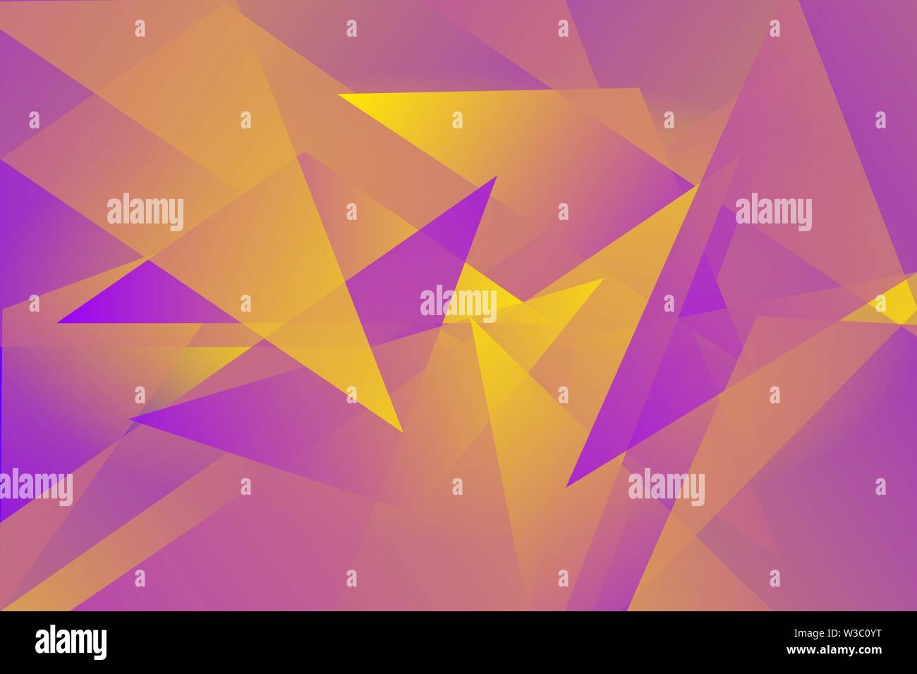 abstract geometric pink, purple and yellow triangle overlay vector ...