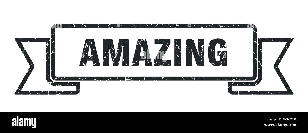amazing grunge ribbon. amazing sign. amazing banner Stock Vector Image ...