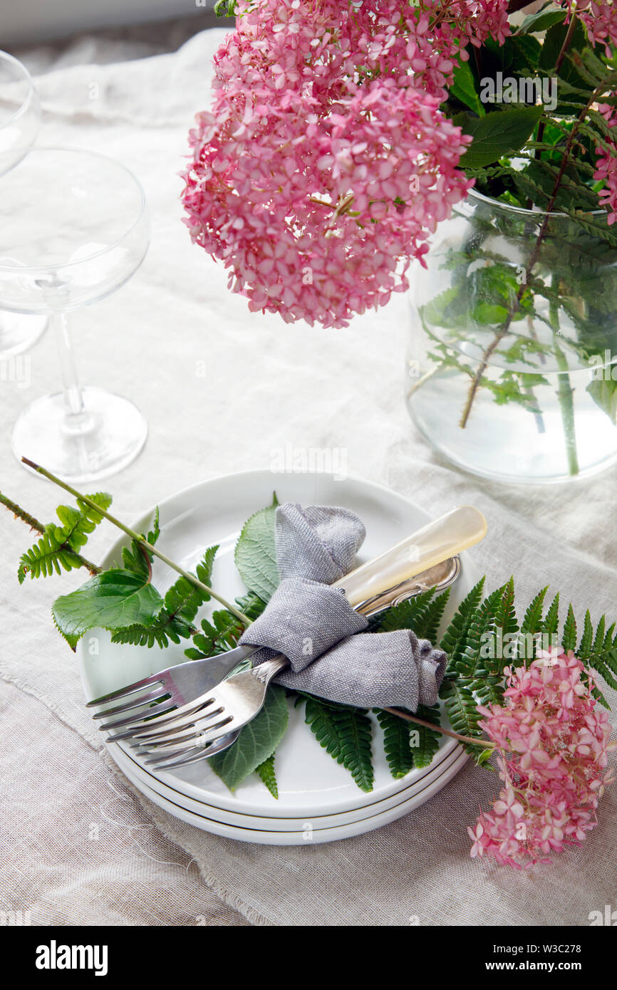 Pink plate hydrangea hi-res stock photography and images - Alamy