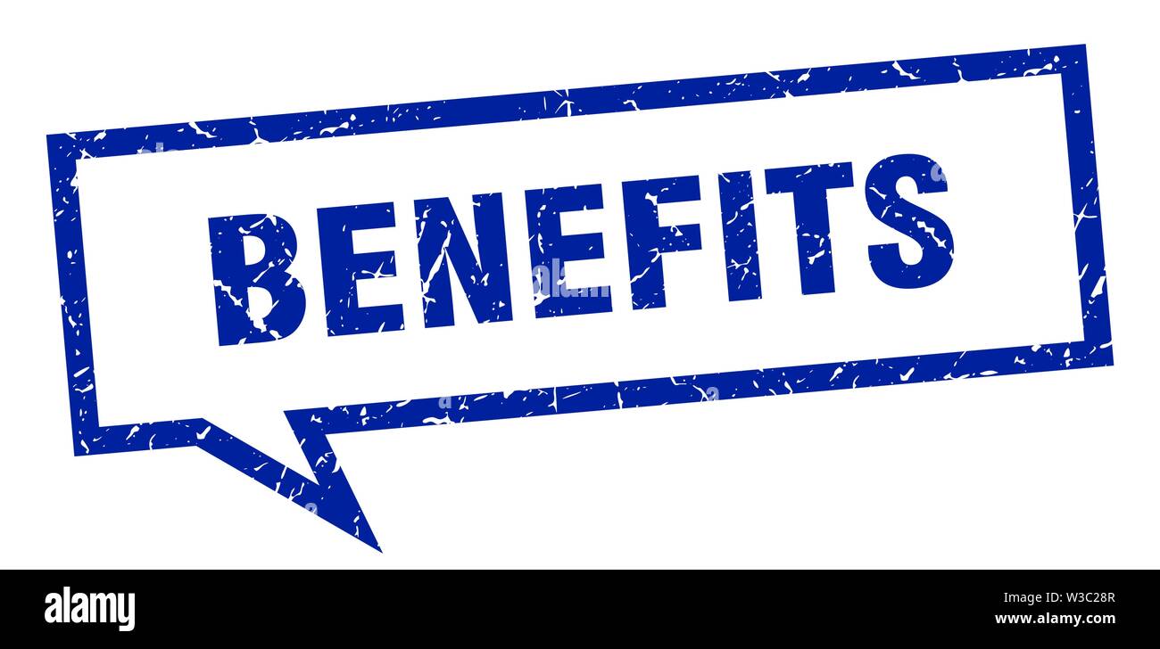benefits sign. benefits square speech bubble. benefits Stock Vector ...