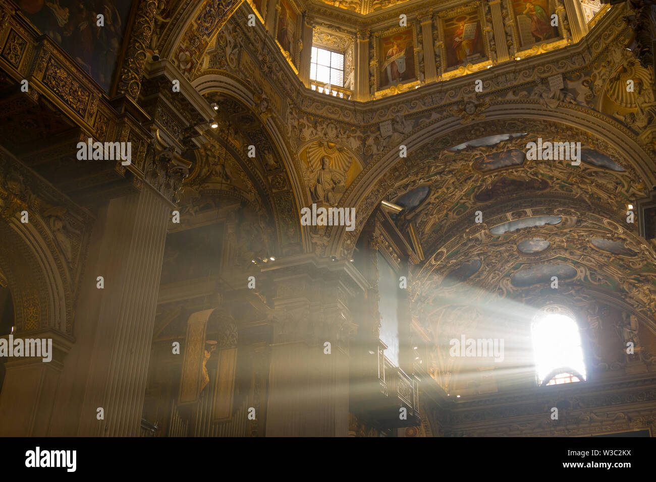 Ray of light through a church window. Mystic concept Stock Photo - Alamy