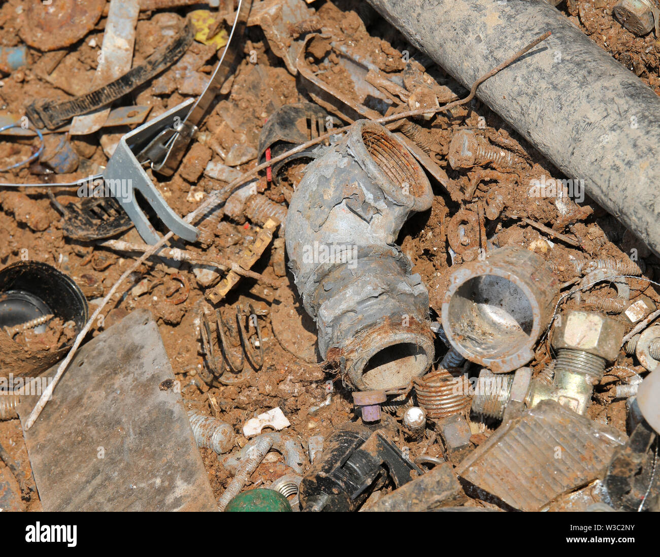 rusty objects in recycling for the separate collection of recyclable ...