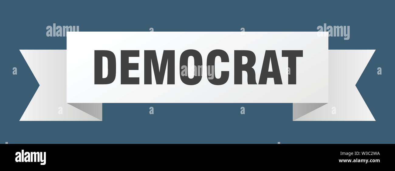 democrat ribbon. democrat isolated sign. democrat banner Stock Vector ...