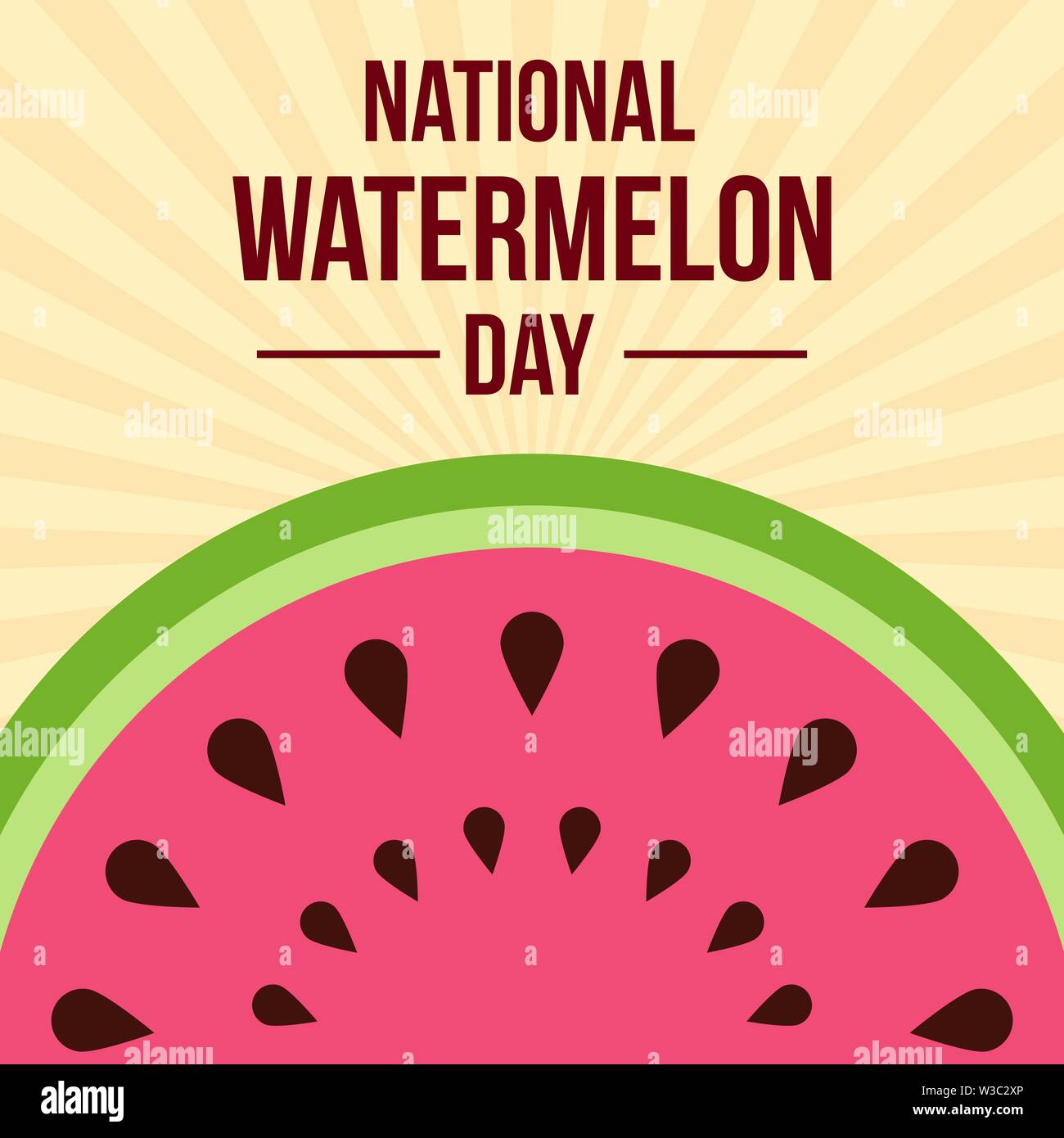 National Watermelon Day. Concept of a national holiday. Slice of ...