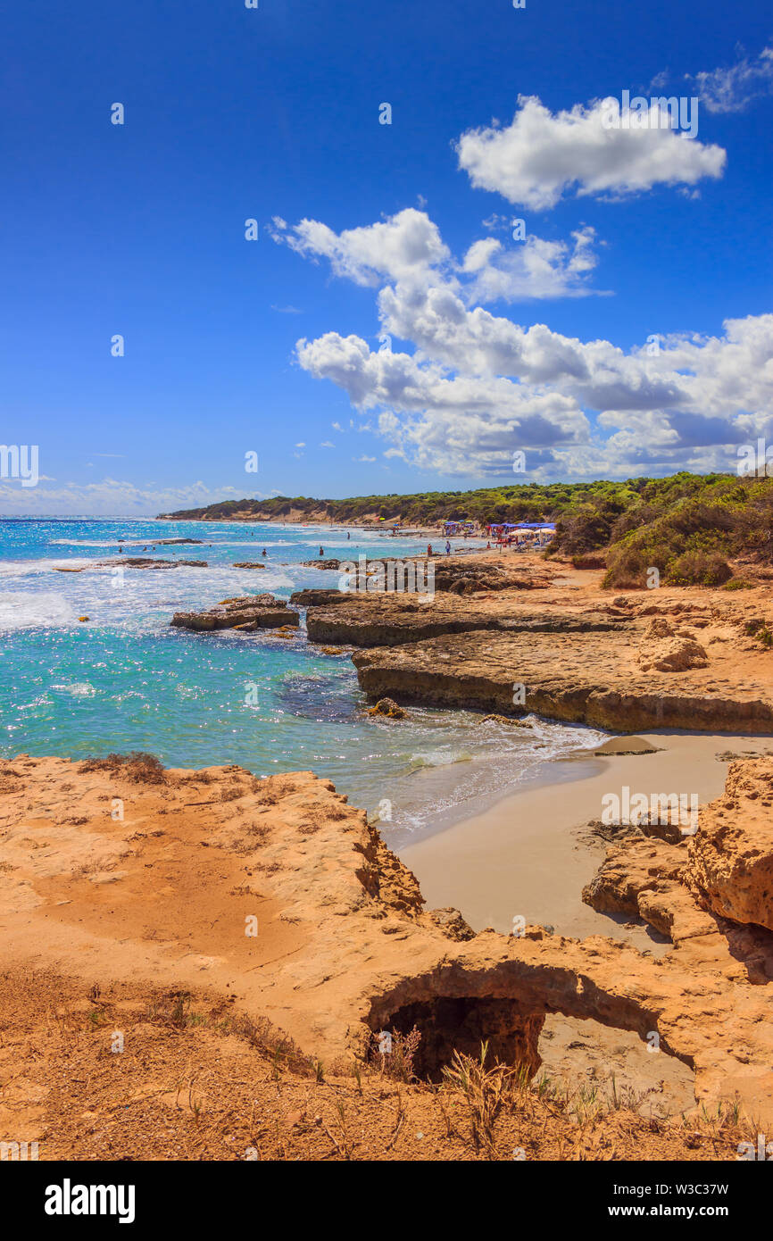 Typical coastline of Salento: view of Conca Specchiulla beach ( Apulia ...