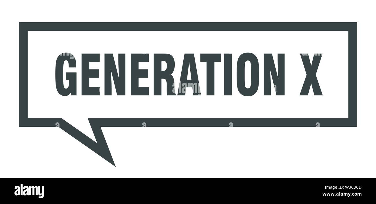 generation x sign. generation x square speech bubble. generation x ...